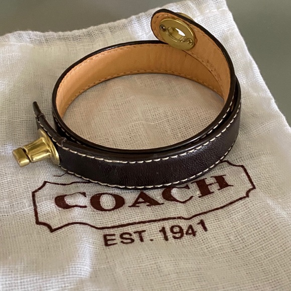 Coach | Jewelry | Coach Double Wrap Leather Bracelet | Poshmark